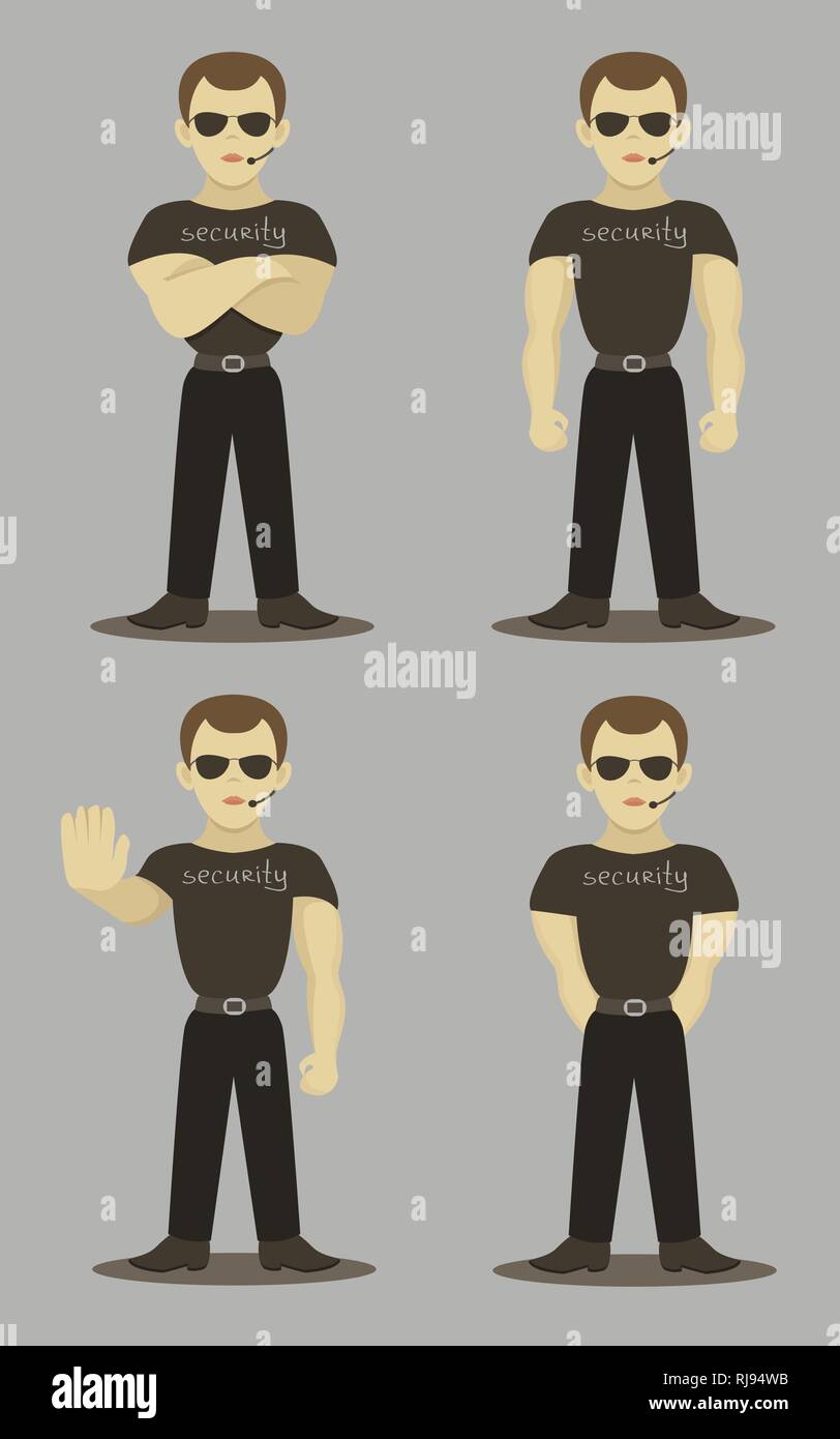 Set of security men in various poses for use in presentations, etc ...