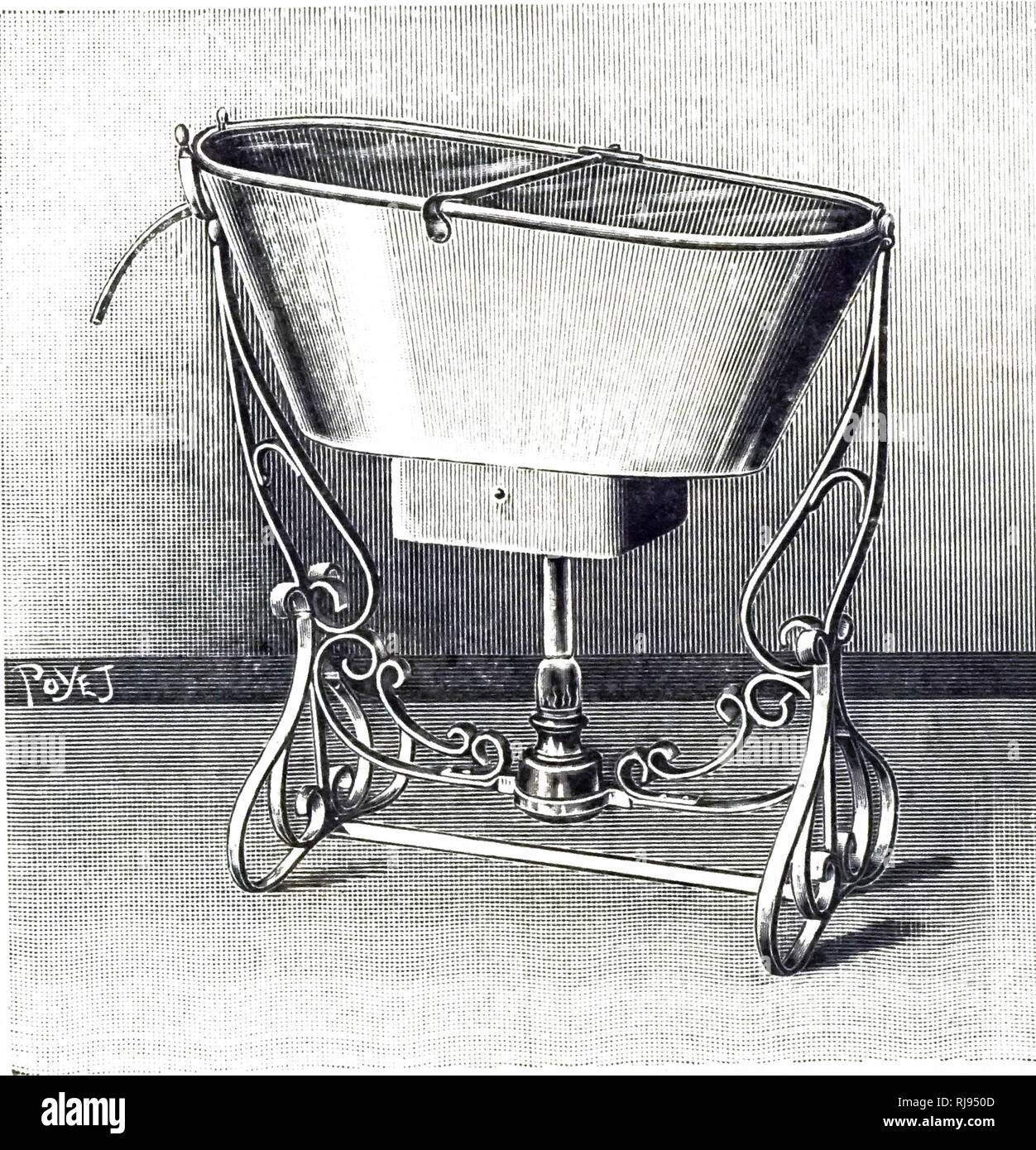 An engraving depicting a baby incubator designed by Dr Henri Diffre of ...