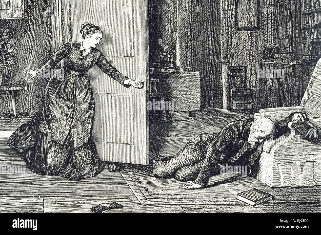 An engraving depicting a man who has suffered from syncope, a temporary ...