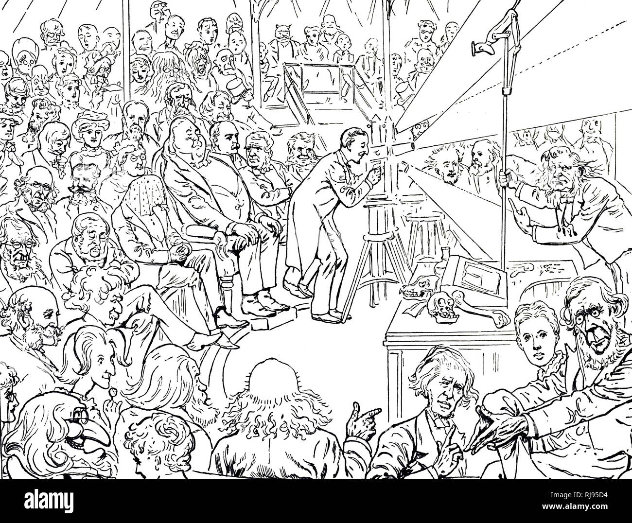 A cartoon depicting a meeting of the Royal Institution. Illustrated by ...