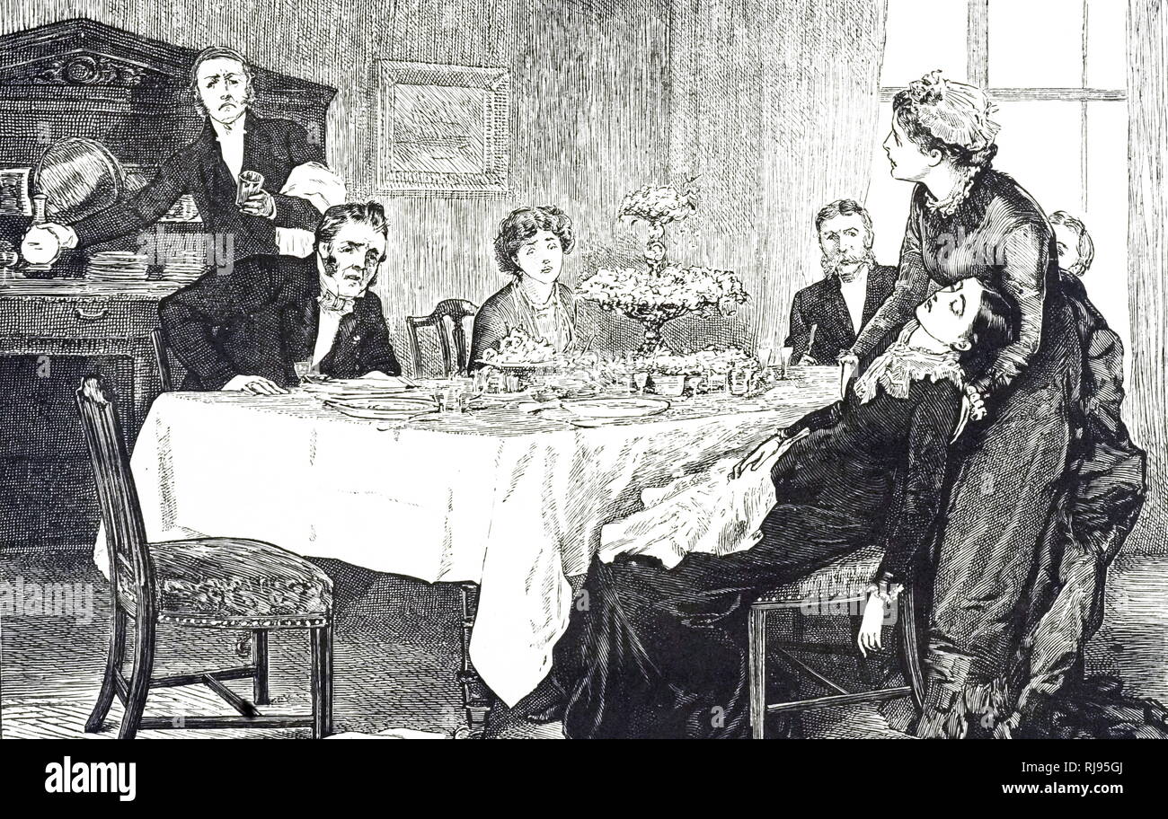 An engraving depicting a female patient suffering from Syncope, the ...