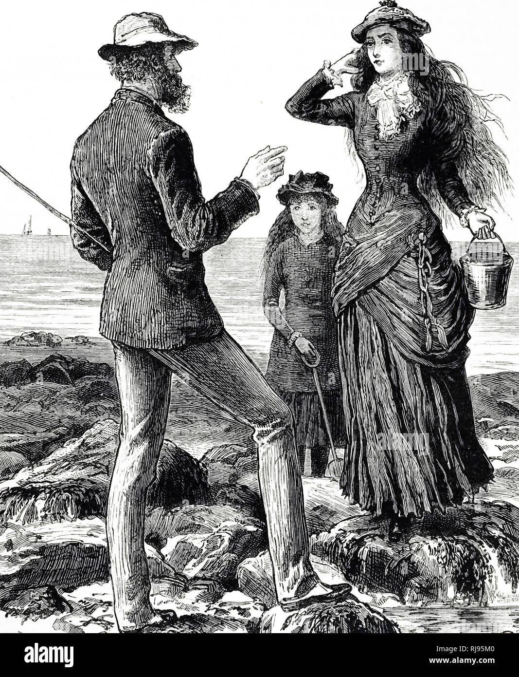 Girls gathering shells hi-res stock photography and images - Alamy