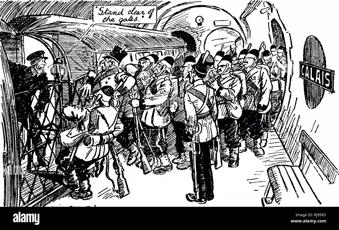 A cartoon commenting on the Channel Tunnel. Dated 20th century Stock ...