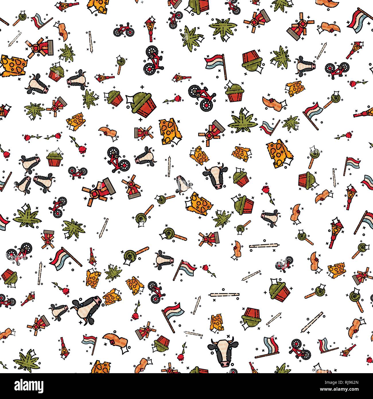 Holland set pattern. Vector illustration EPS 10 Stock Vector Image ...