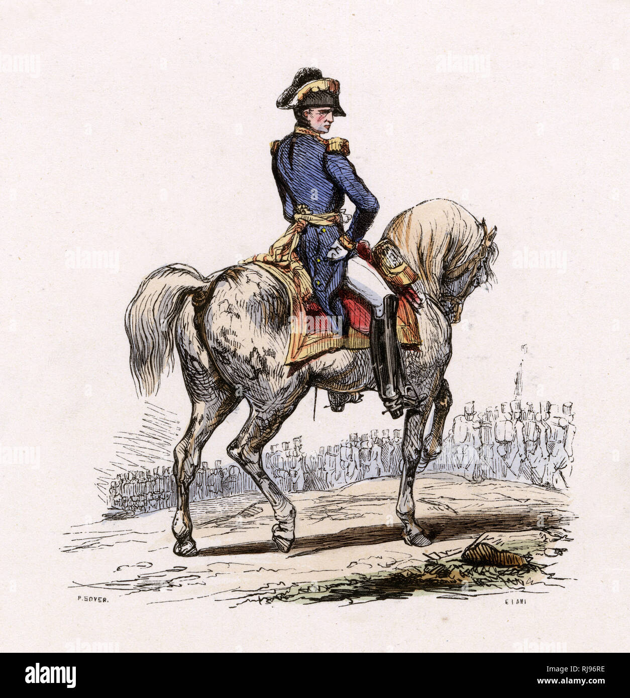 French Lieutenant General soldier on his horse Stock Photo - Alamy