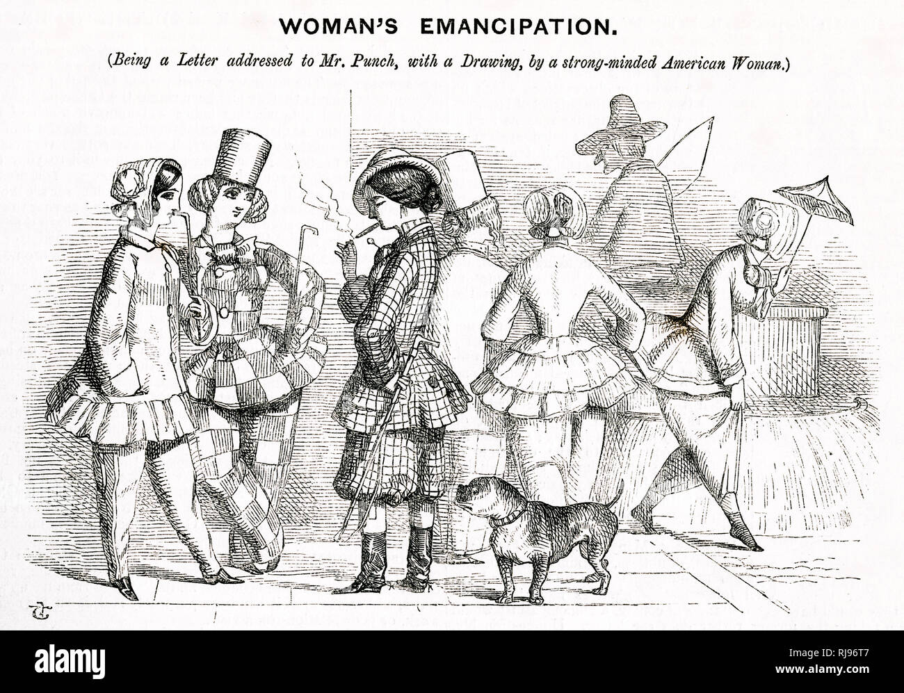 Emancipated women of America, satire 1851 Stock Photo - Alamy