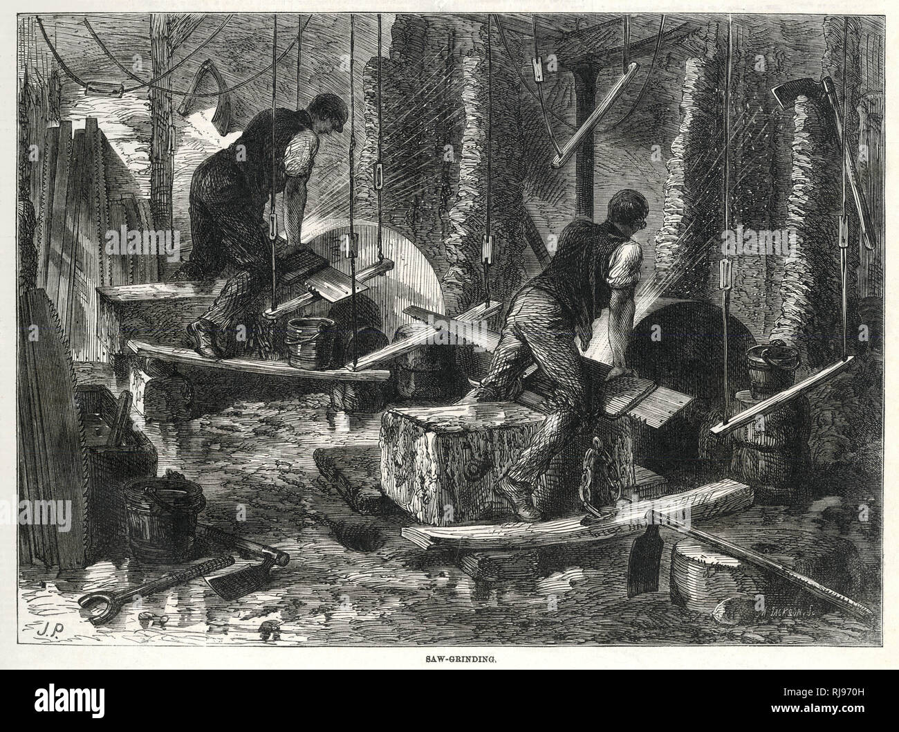 Sheffield : saw-grinders Stock Photo - Alamy