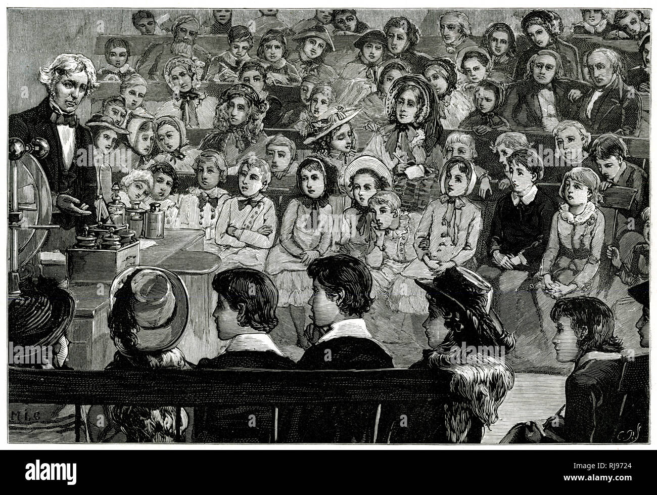 Michael Faraday, lecturing children Stock Photo - Alamy