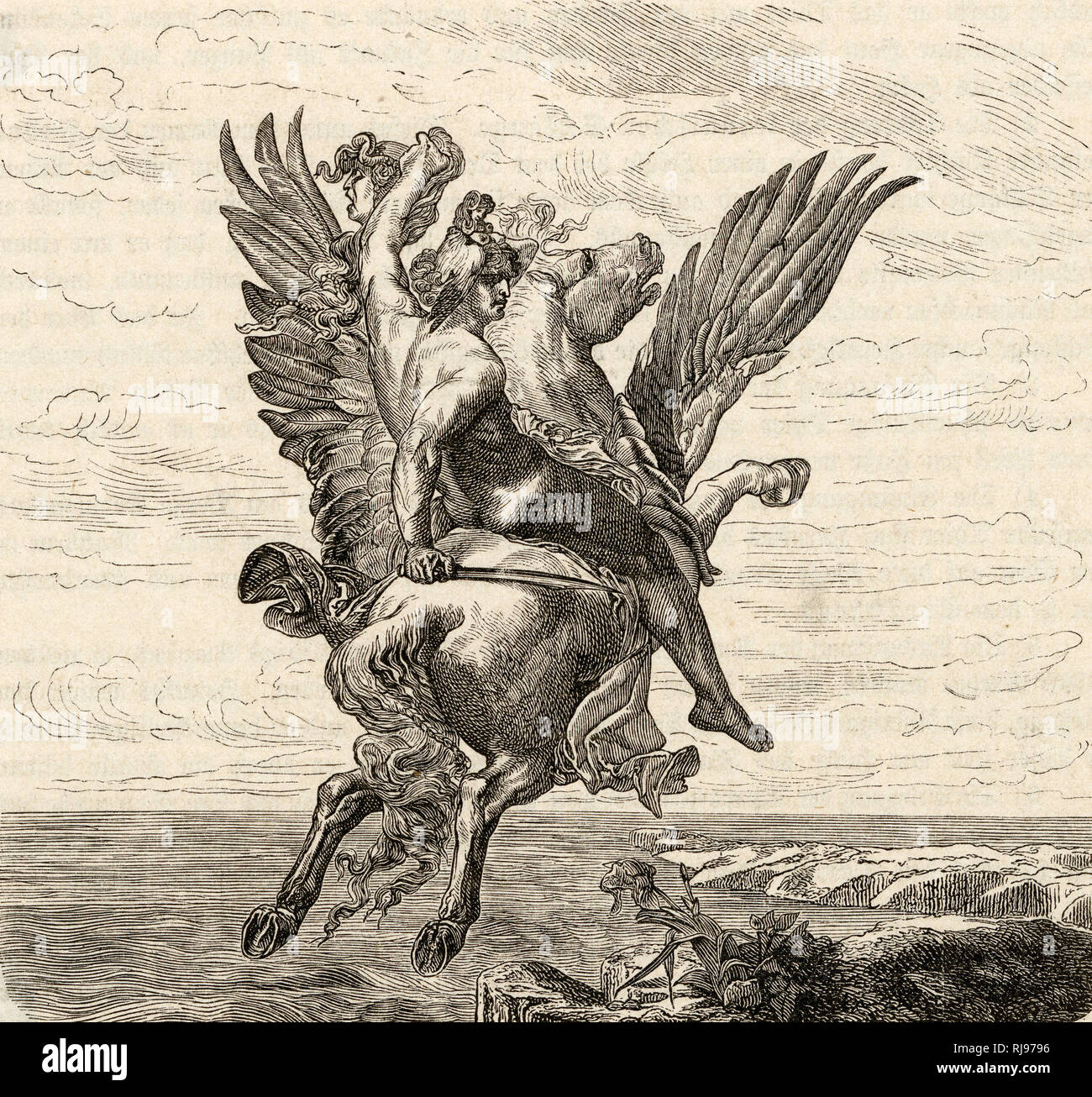 Classical Myth: Pegasus and Perseus Stock Photo - Alamy