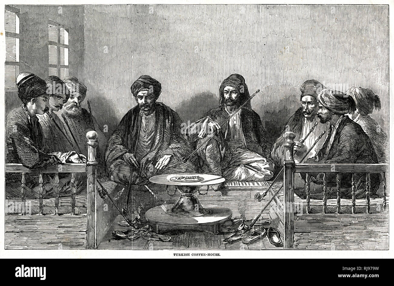 Turkish coffee house 1853 Stock Photo - Alamy