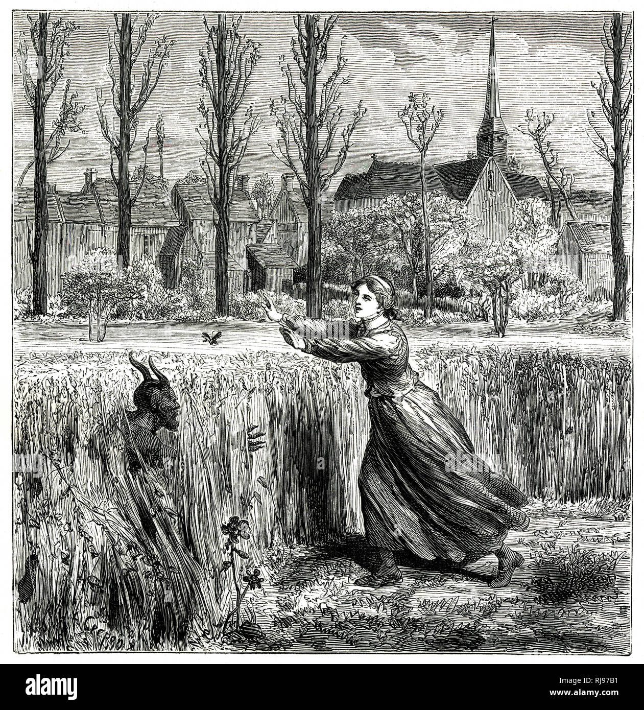 Lurking demon in the corn Stock Photo - Alamy