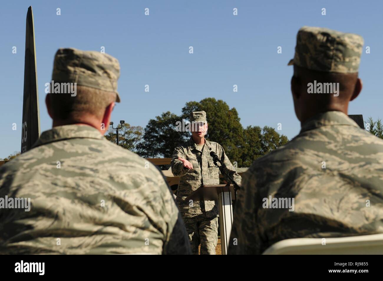 U.S. Air Force Col. John Wolverton (left), commander for the 245th ...