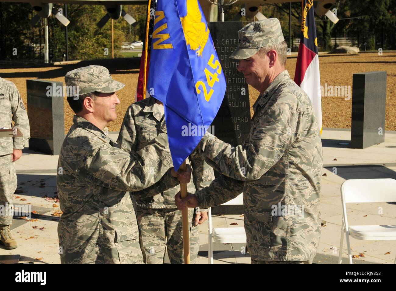 U.S. Air Force Col. John Wolverton (right), commander of the 245th ...