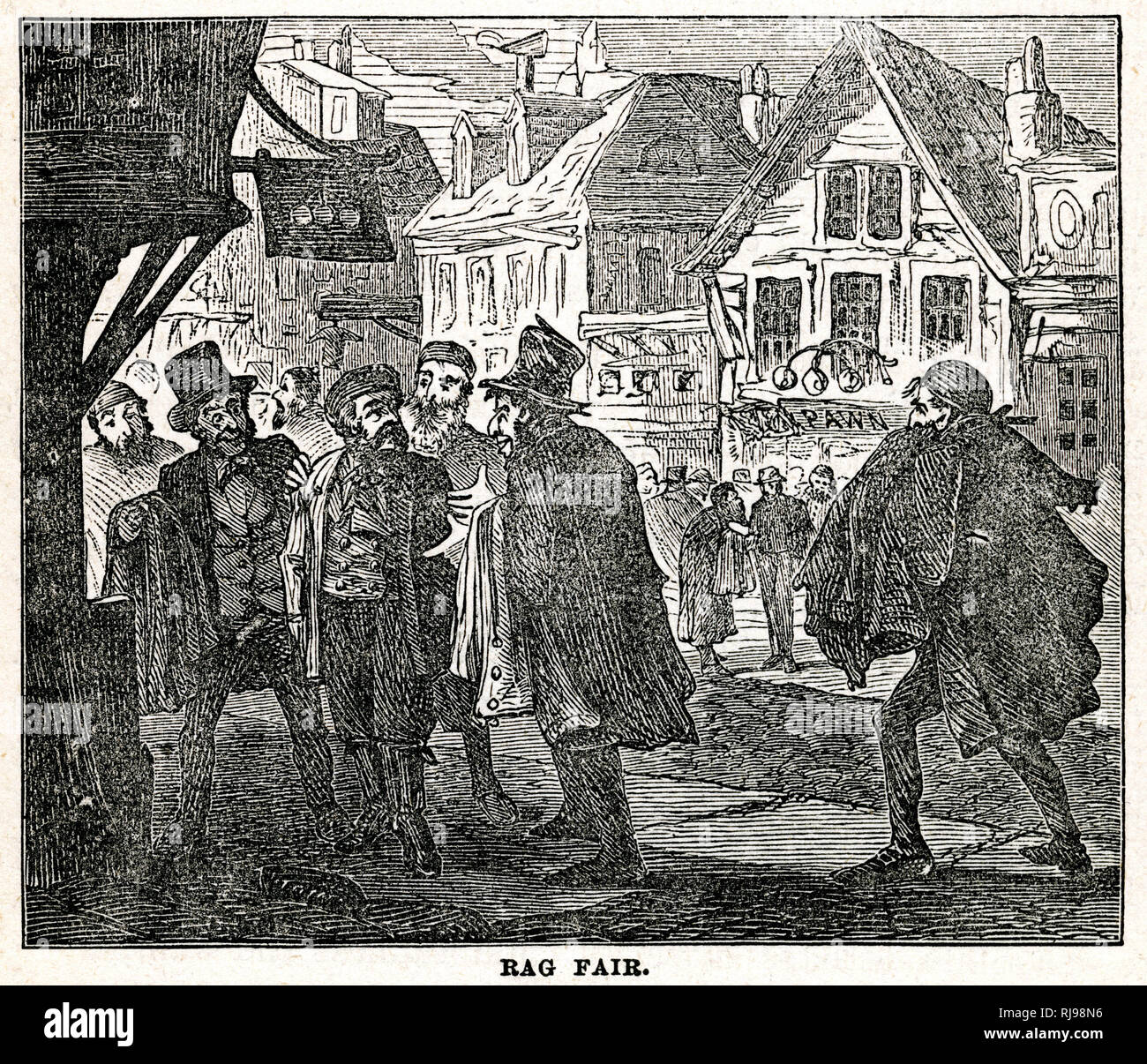 Costermonger and rag fair 1870 Stock Photo - Alamy