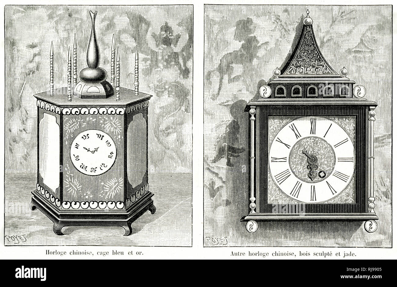 CHINESE CLOCKS 1895 Stock Photo - Alamy