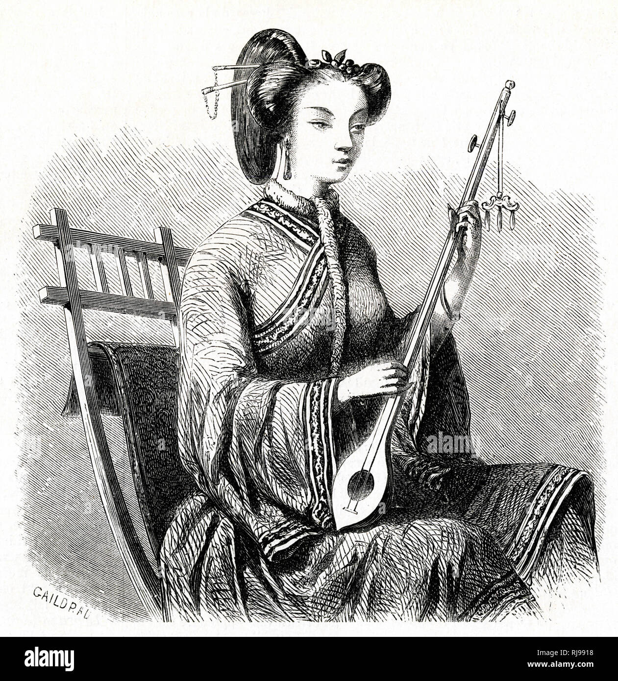 CHINESE LADY MUSICIAN 1861 Stock Photo - Alamy