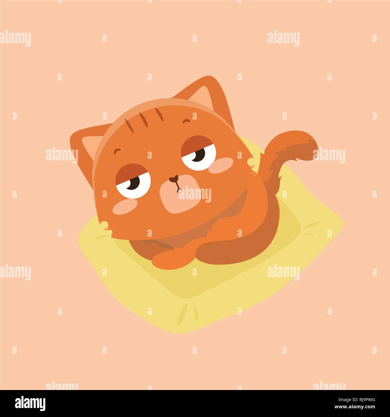 Pastel cat art Stock Vector Images - Alamy