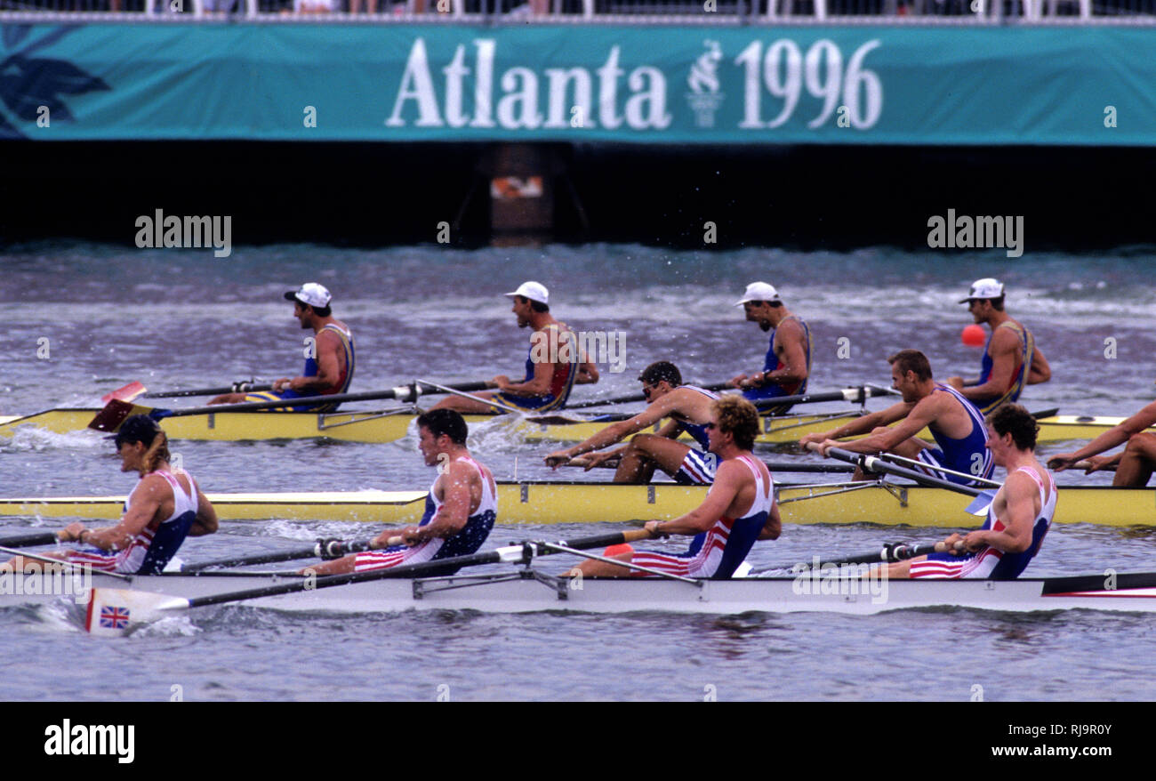 Atlanta, USA. GBR M4- in the closing stages of the final. Bow, Rupert ...