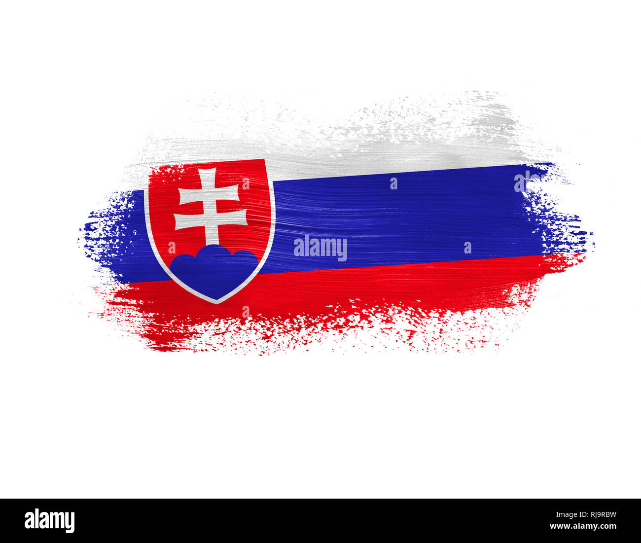 brush painted flag of Slovakia isolated on white background Stock Photo ...