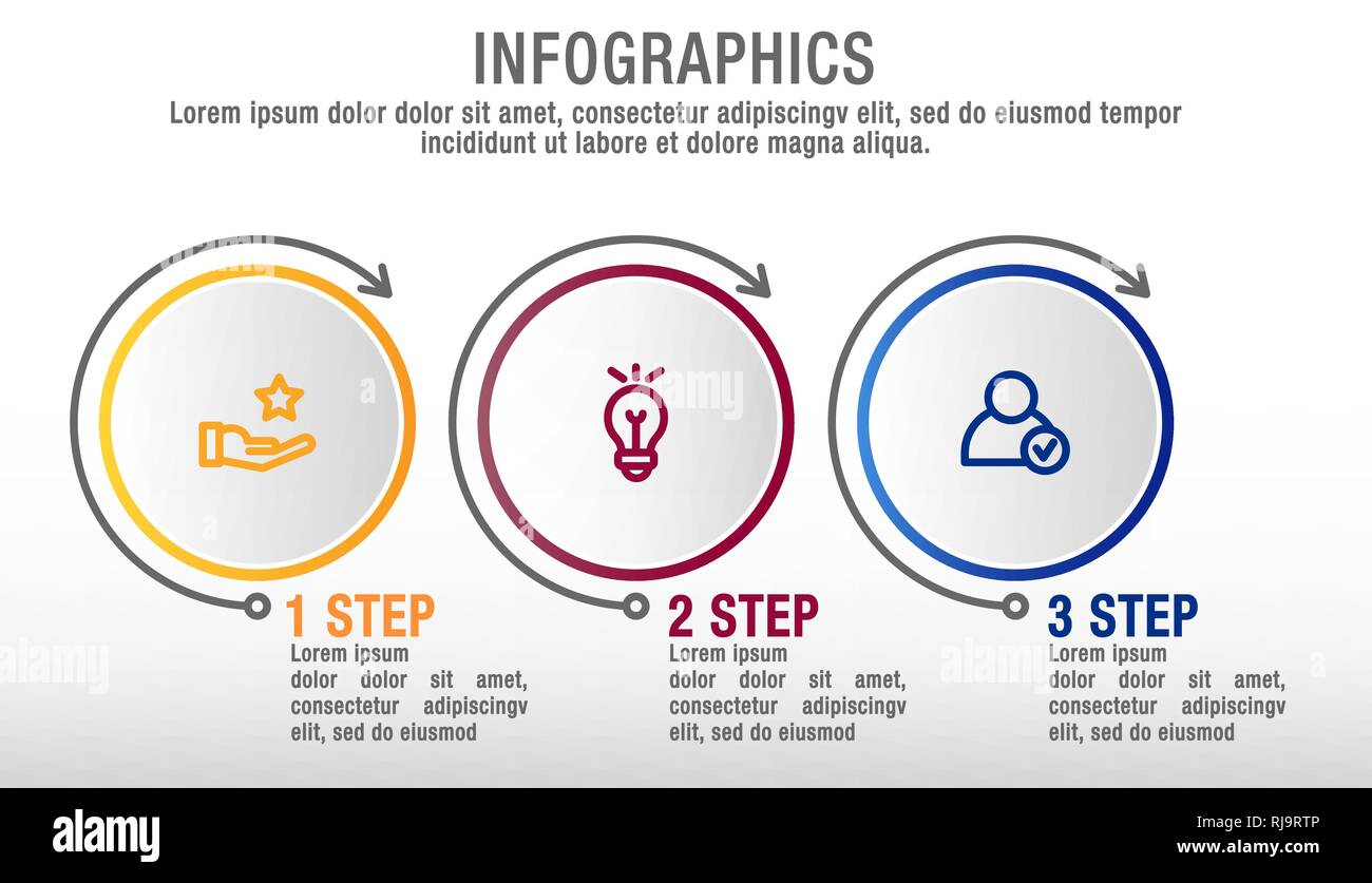 Modern vector illustration. Infographic circles template with three ...
