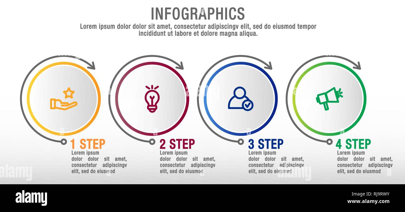 Modern vector illustration. Infographic circles template with four ...