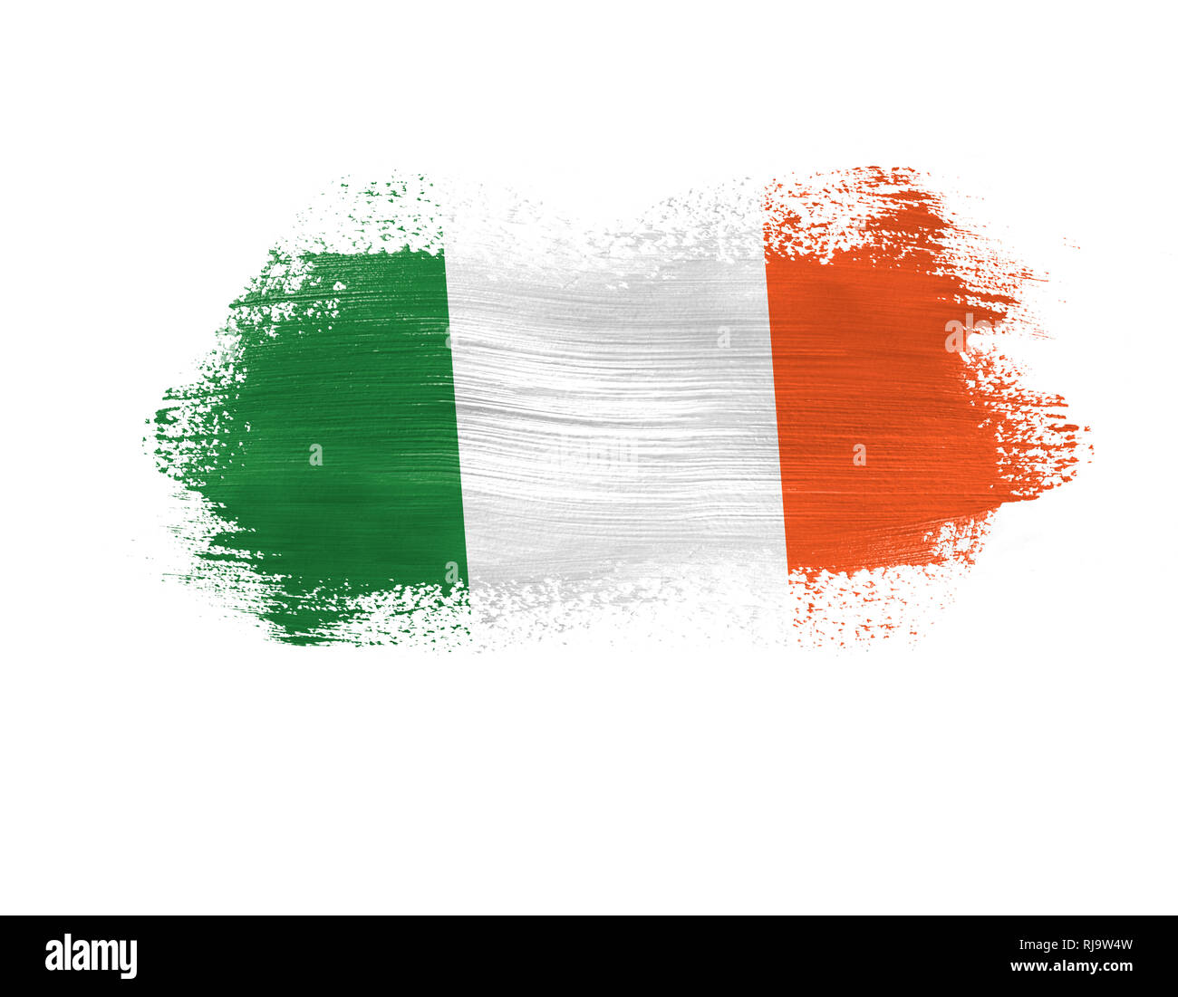 brush painted flag of Ireland isolated on white background Stock Photo ...