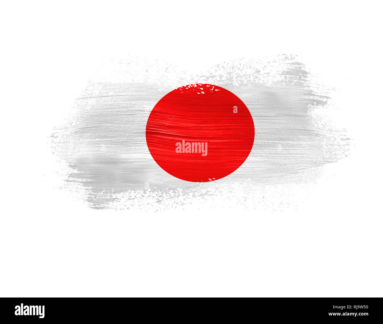 brush painted flag of Japan isolated on white background Stock Photo ...