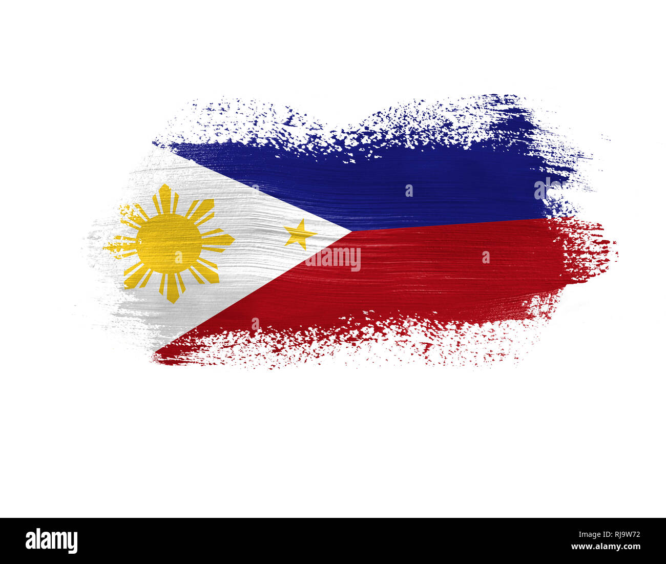 brush painted flag of Philippines isolated on white background Stock ...