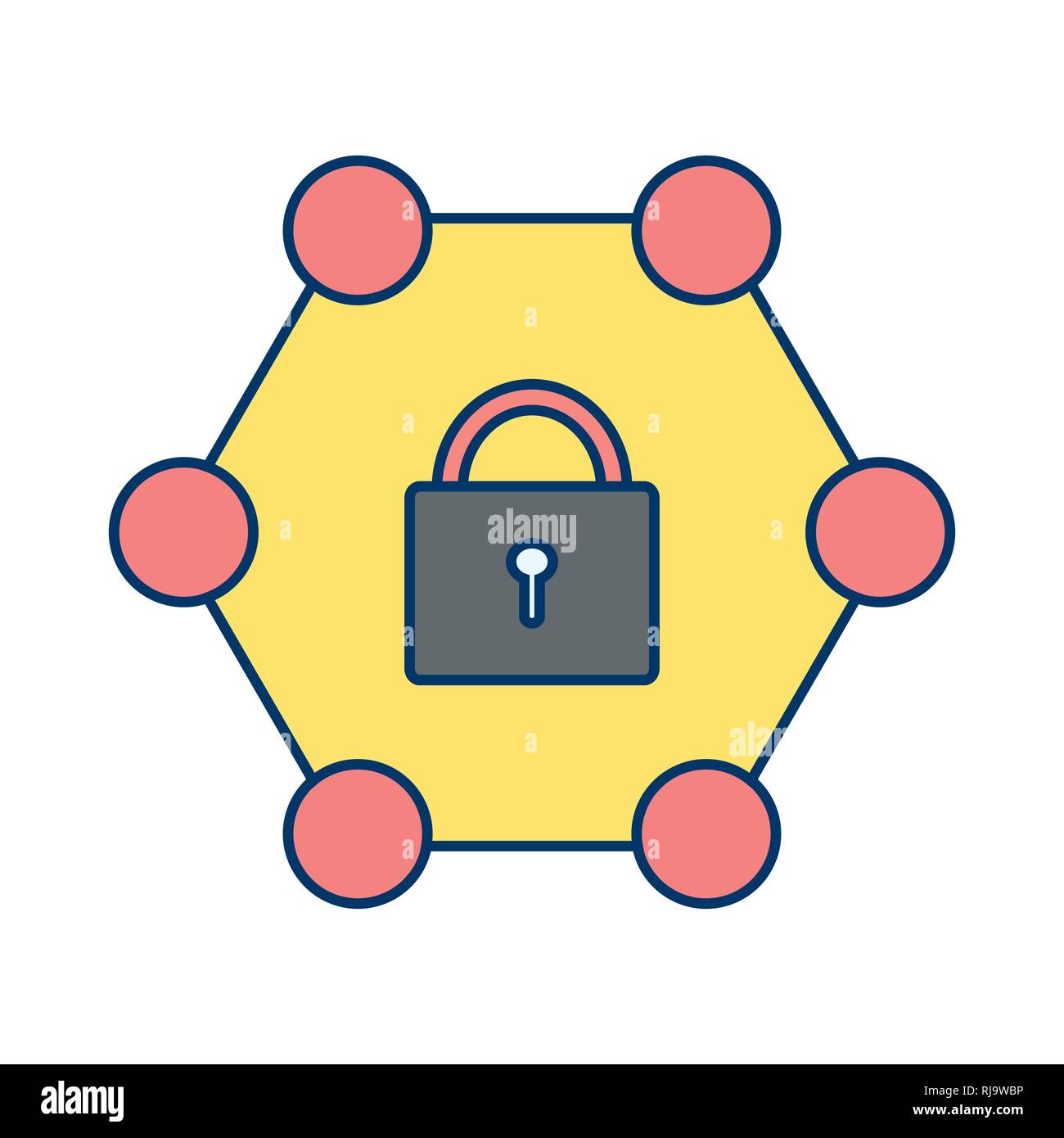 Vector Protected Network Icon Stock Photo - Alamy