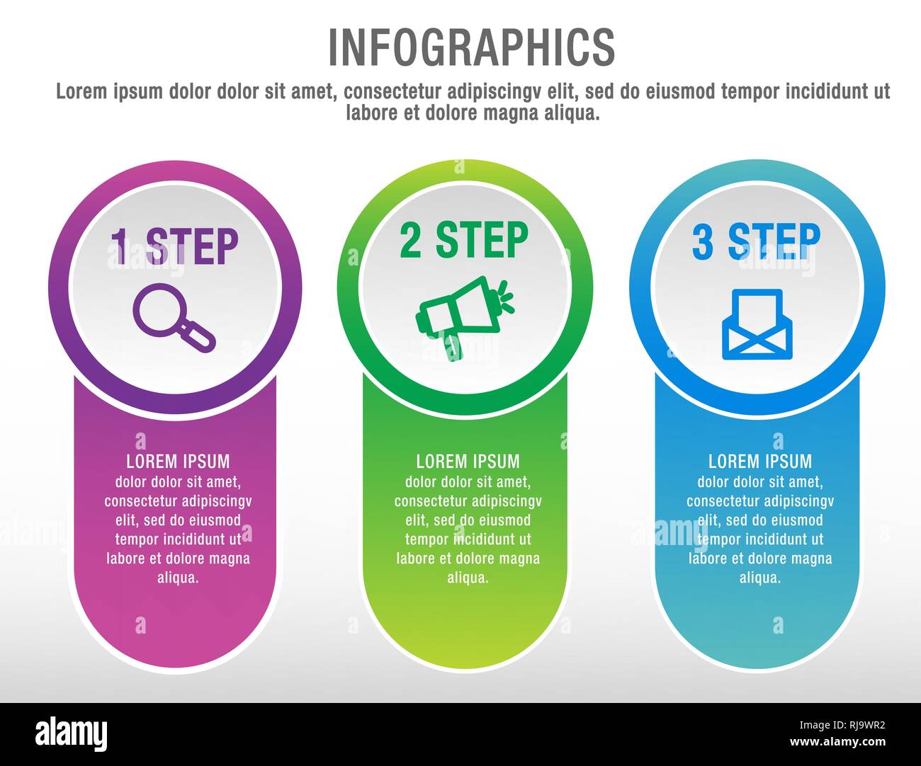 Modern vector illustration 3D. Infographic circles template with three ...