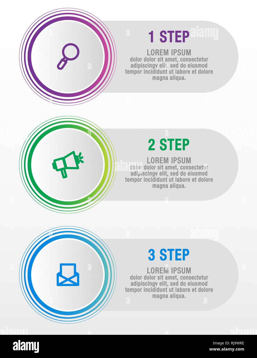 Modern vector illustration 3D. Infographic circles template with three ...