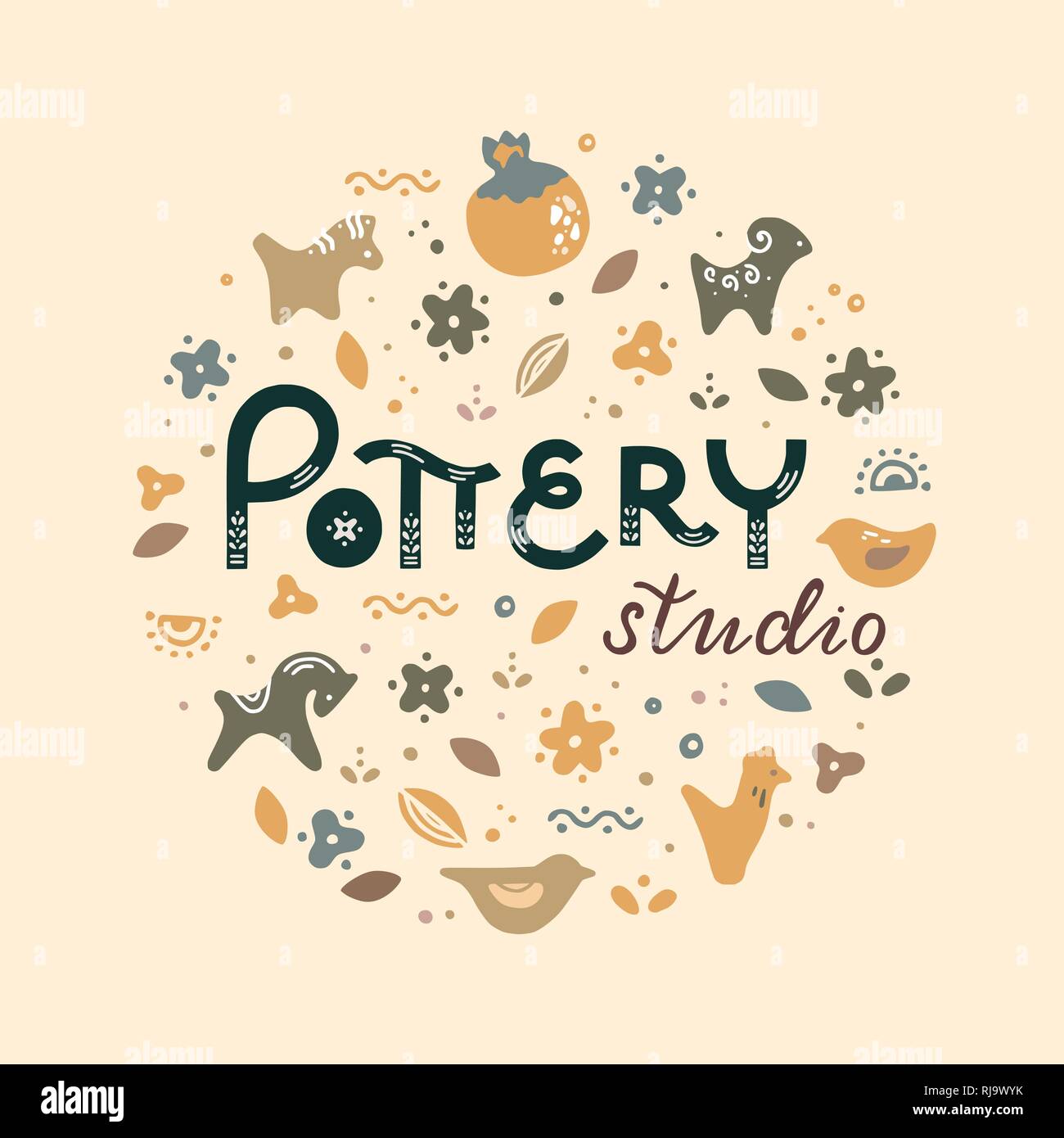 Pottery ancient craft in Stock Vector Images - Alamy