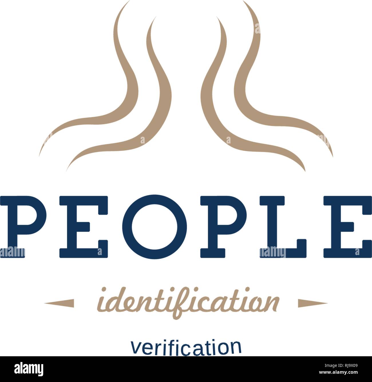 Human identification abstract vector emblem. Human identification logo ...