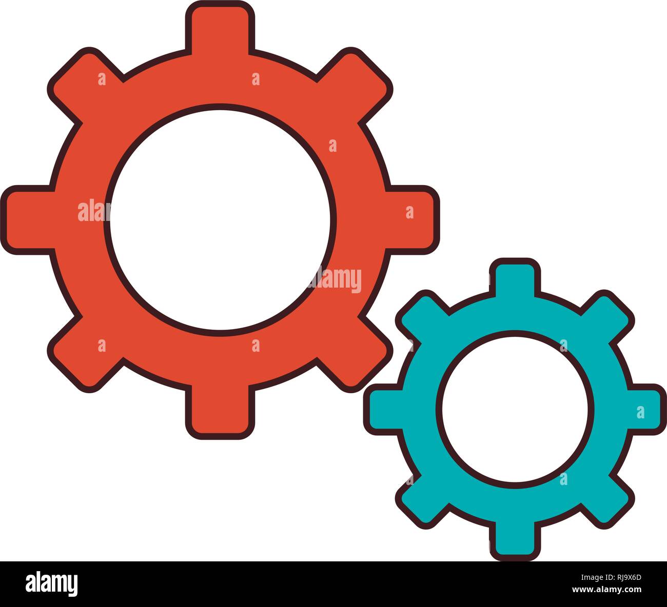 technology gears support cartoon Stock Vector Image & Art - Alamy