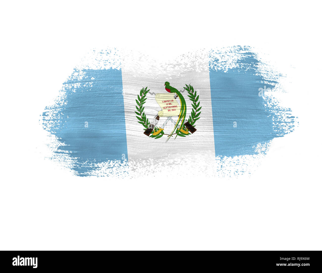 brush painted flag of Guatemala isolated on white background Stock ...