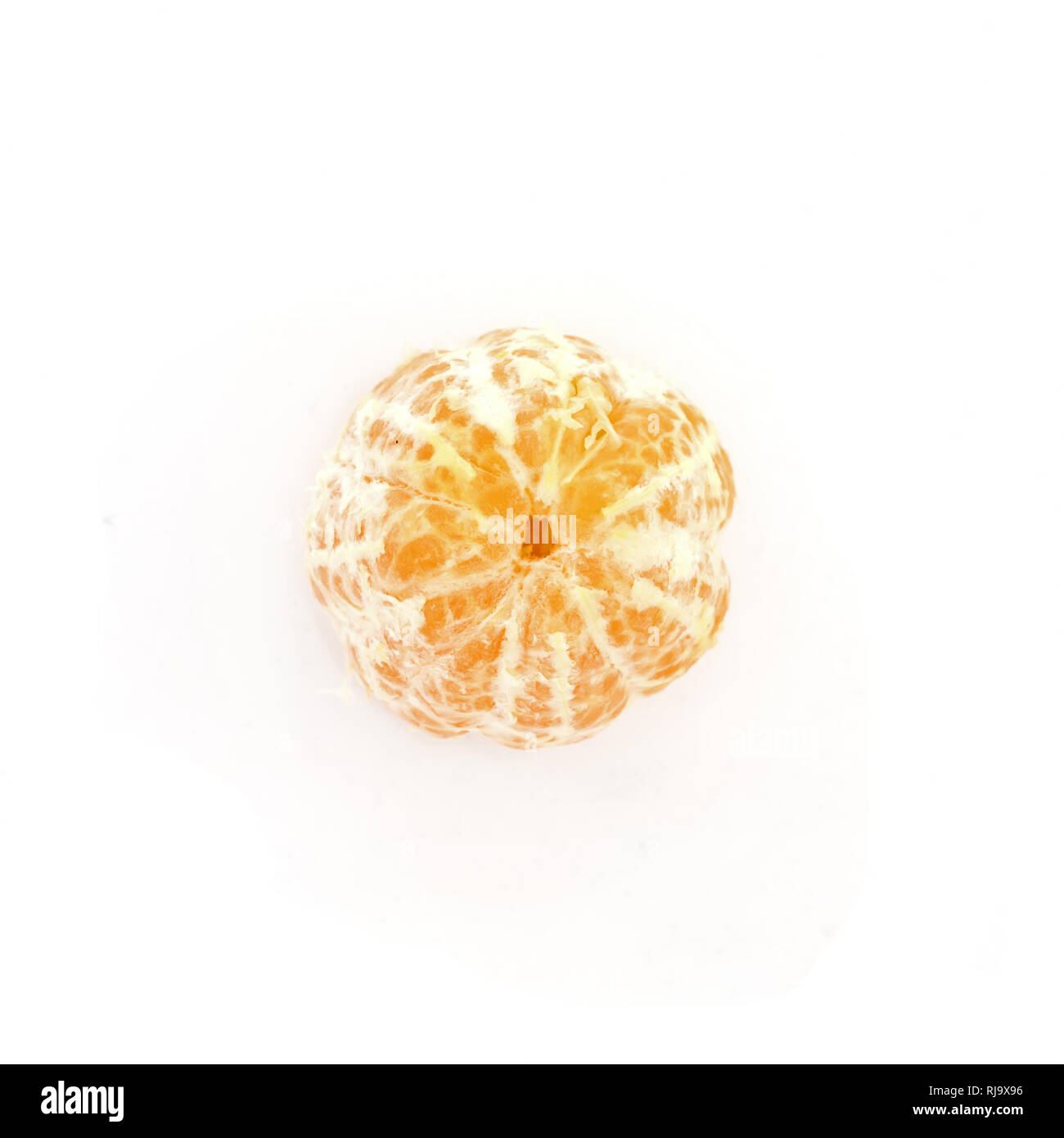 one whole peeled Mandarin isolated on white background Stock Photo - Alamy