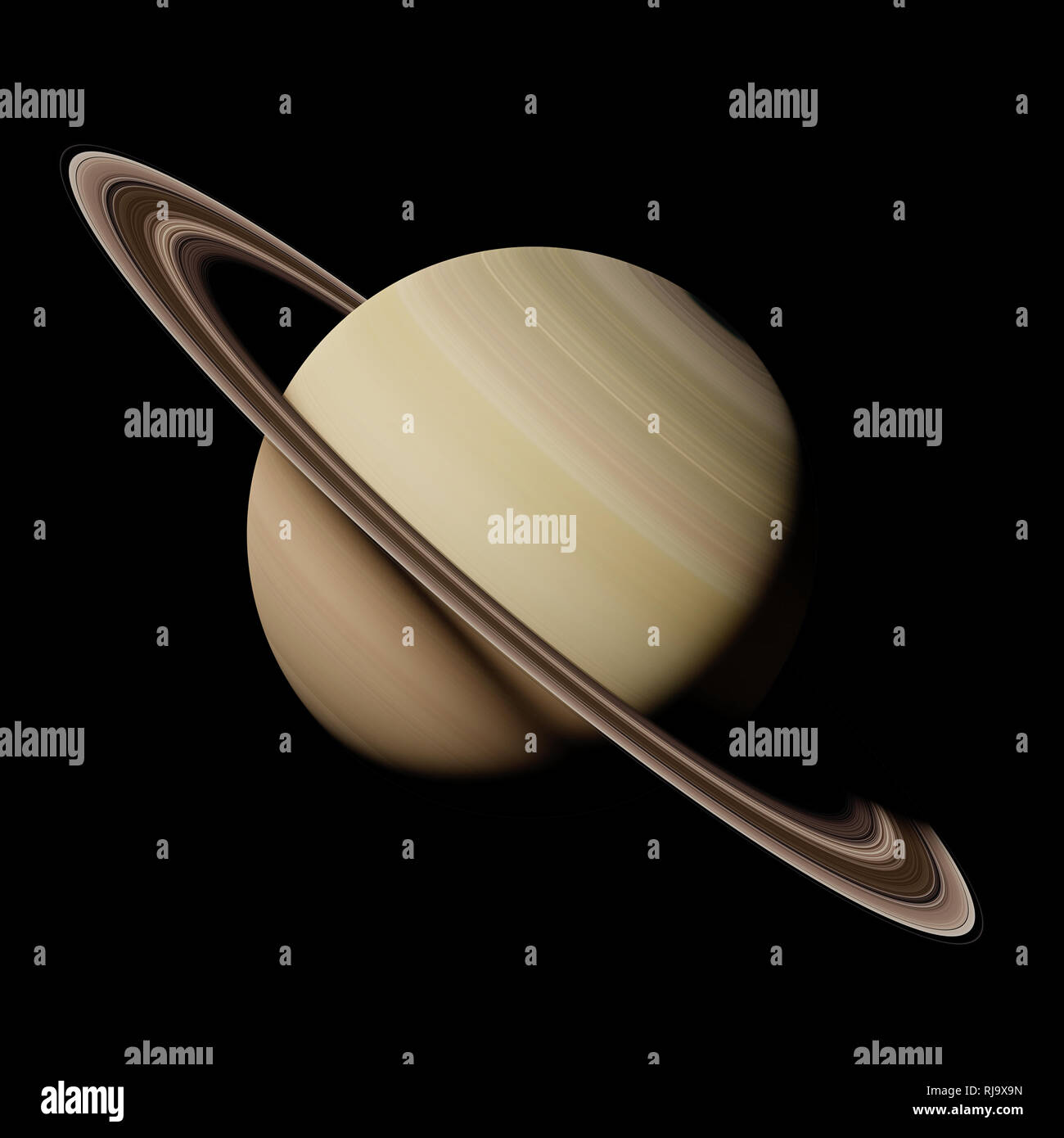 planet Saturn, part of the solar system isolated on black background ...