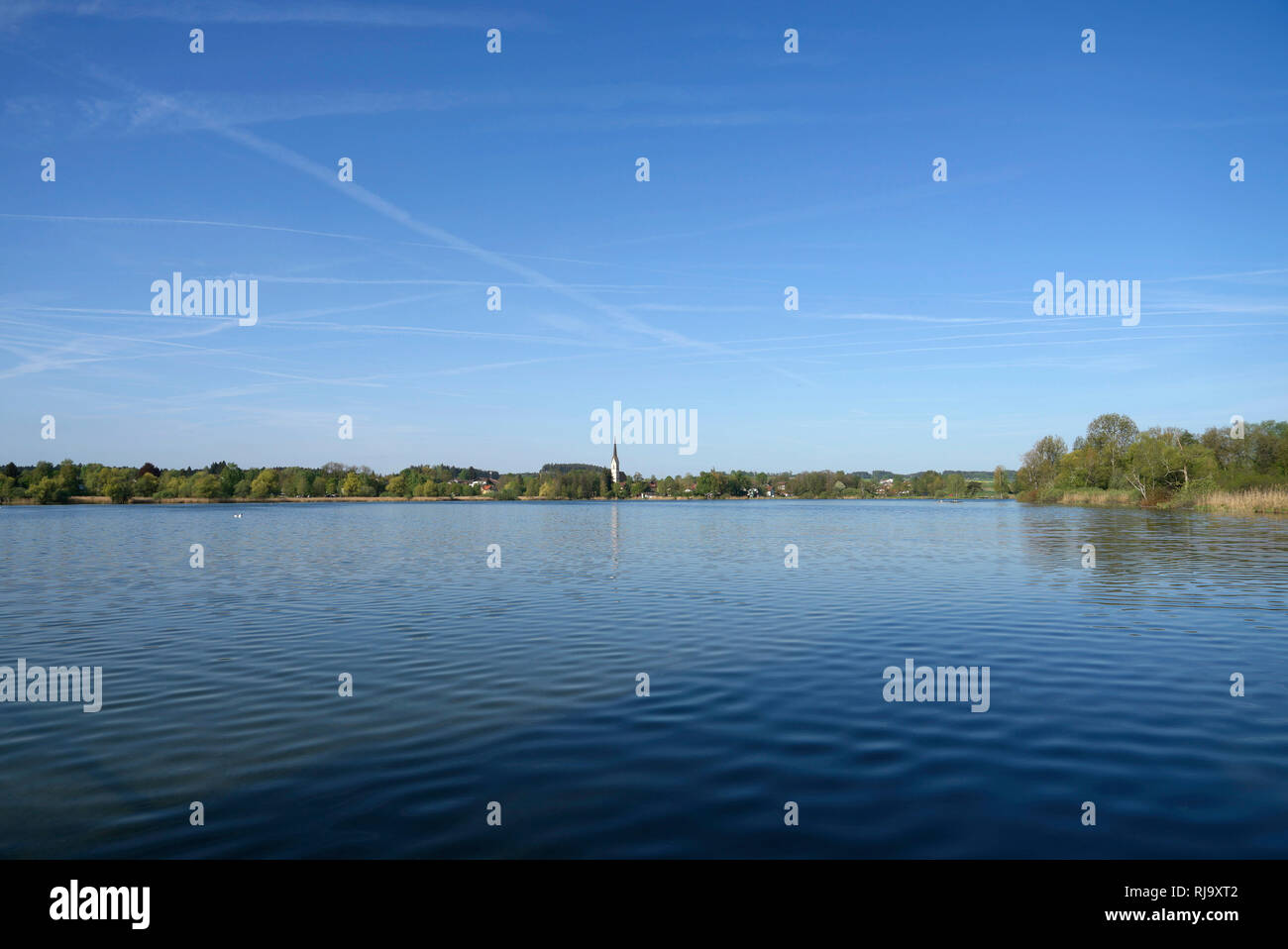 Deutschland, Bayern, Oberbayern, Chiemgau, Obing, Obinger See Stock ...