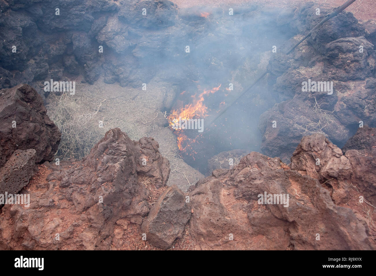volcano burning grass Stock Photo - Alamy