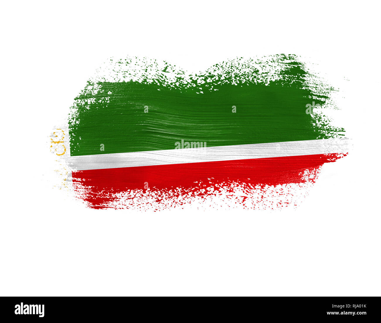brush painted flag of Chechen Republic isolated on white background ...