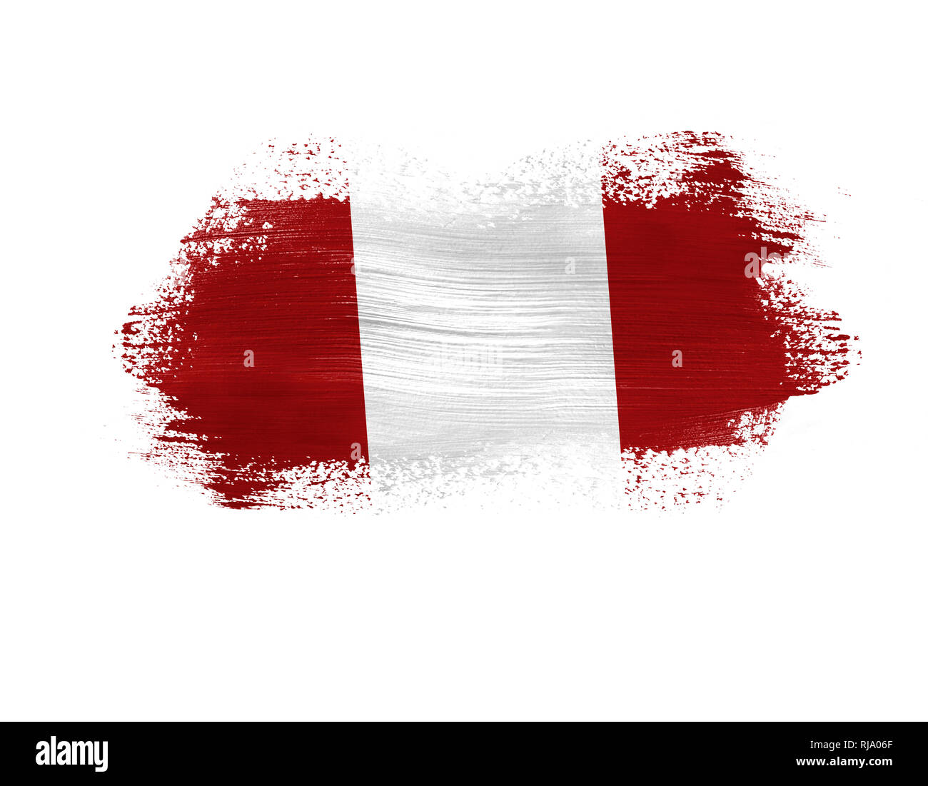 brush painted flag of Peru isolated on white background Stock Photo - Alamy