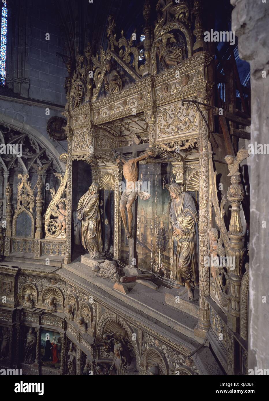 REMATE DEL RETABLO MAYOR - CALVARIO - SIGLO XVI. Author: BALMASEDA JUAN ...