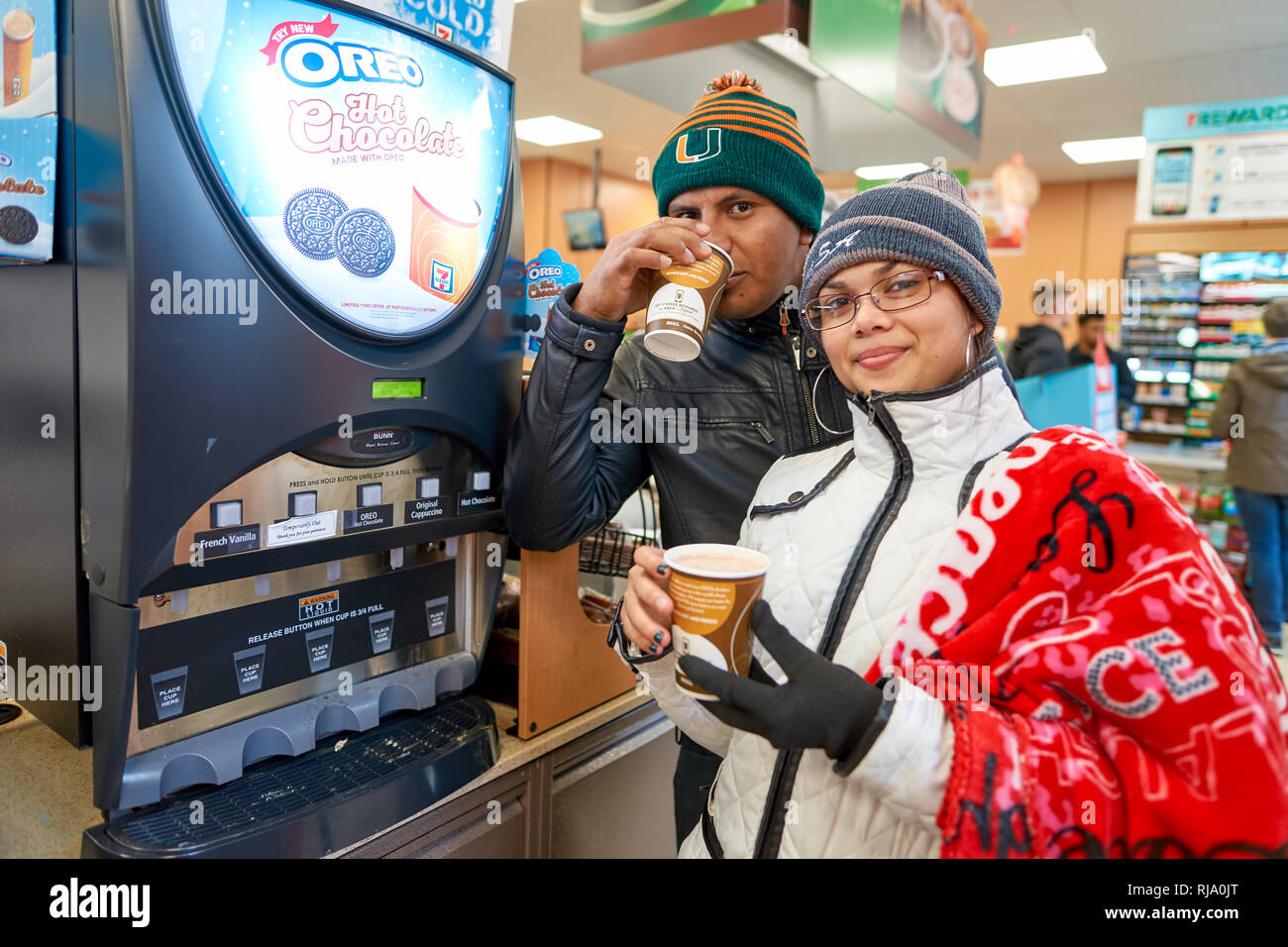NEW YORK - CIRCA MARCH 2016: inside of 7-Eleven shop. 7-Eleven (7-11 ...