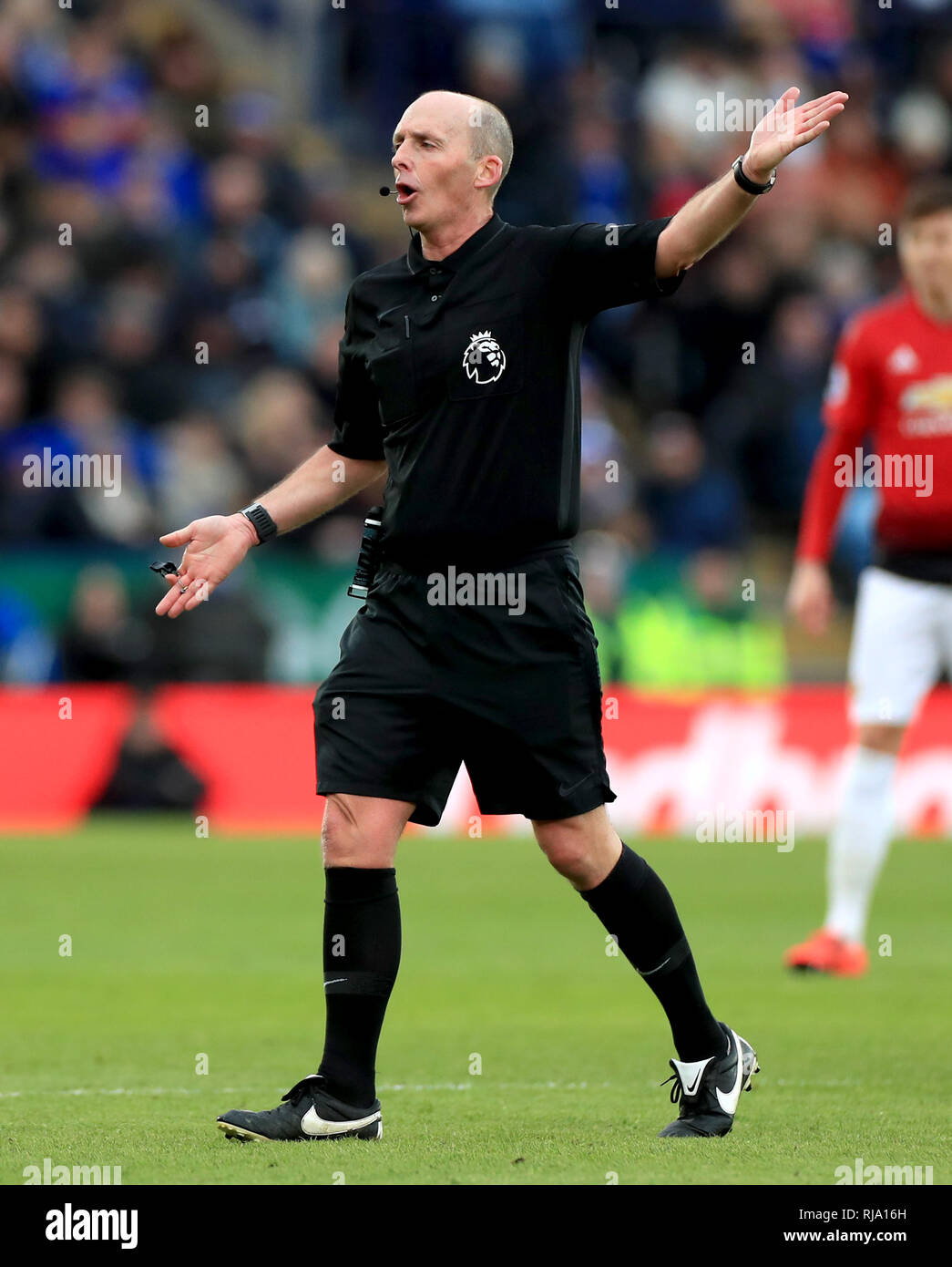 Referee Martin Atkinson in action during the Premier League match at ...