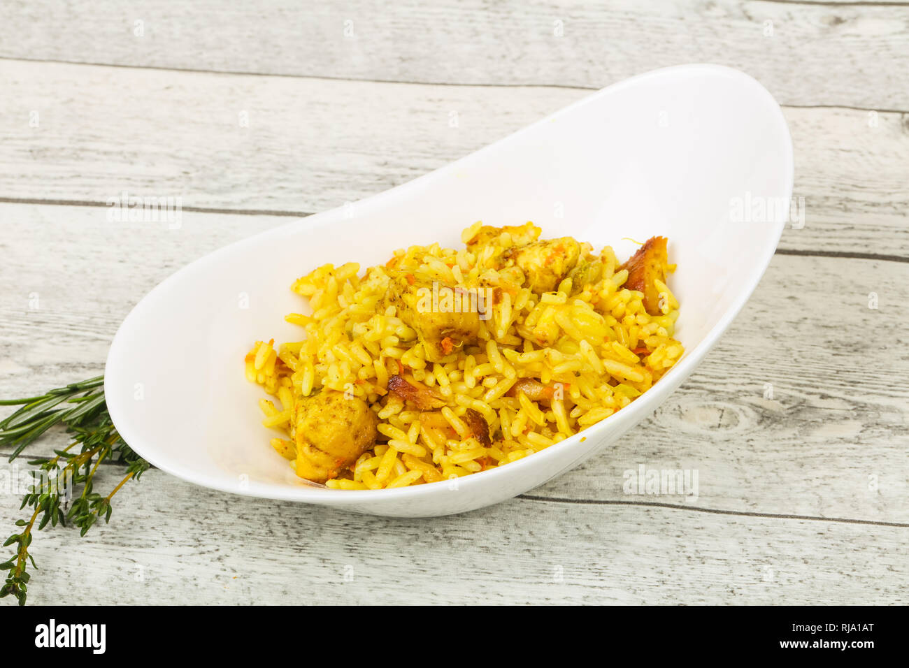 Uzbek traditional Plov with turkey Stock Photo - Alamy