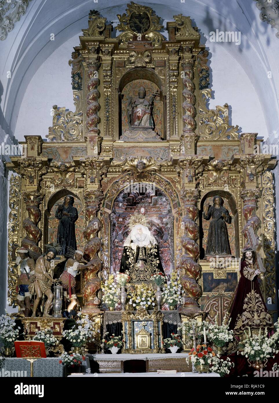 RETABLO MAYOR. Location: ST. PETER'S CHURCH. Priego. CORDOBA. SPAIN ...
