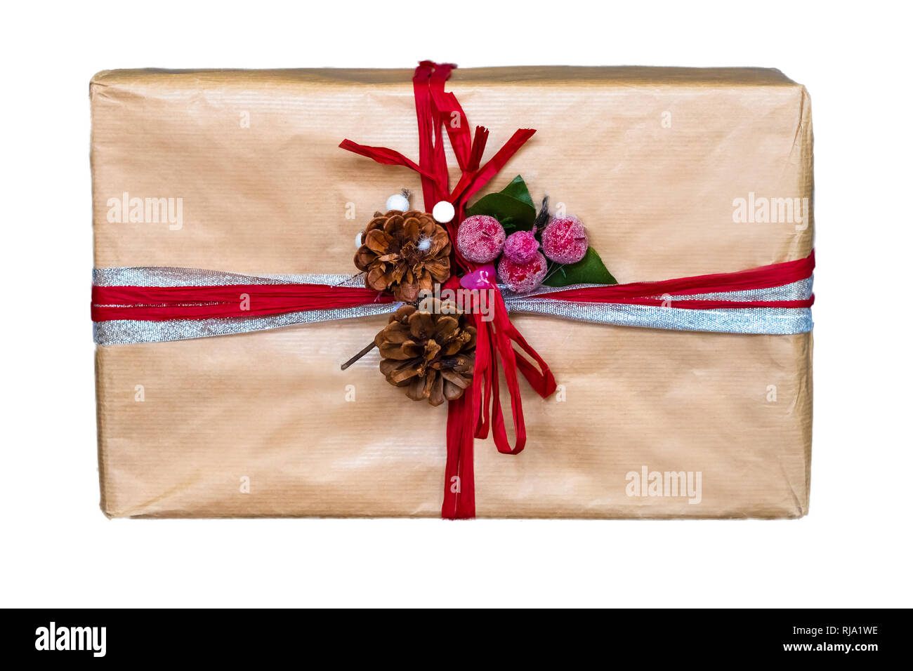 Craft box red ribbon Cut Out Stock Images & Pictures - Alamy