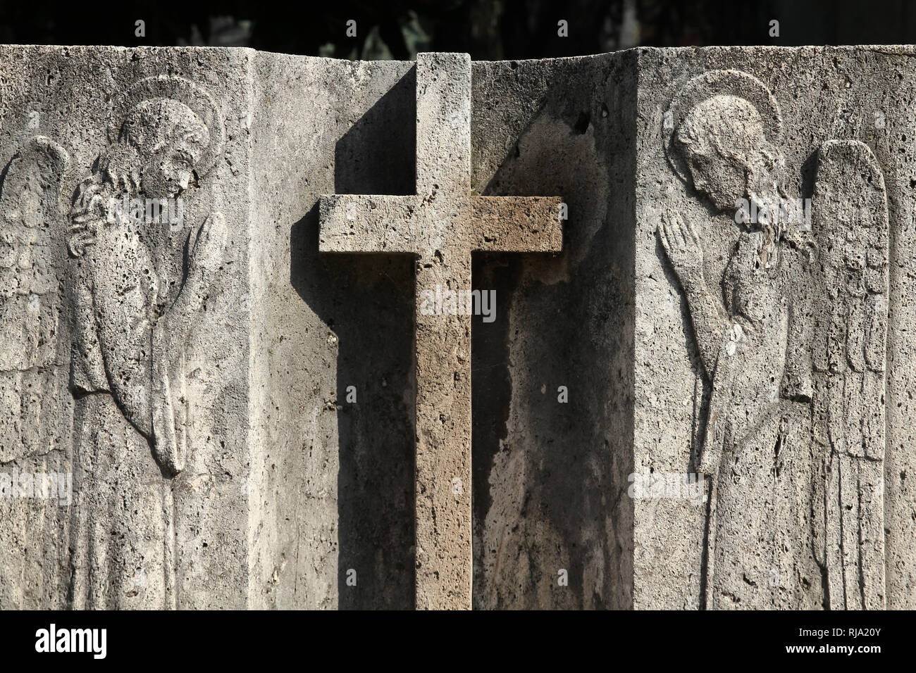 Milan, Italy. Old grave at the Monumental Cemetery (Cimitero ...
