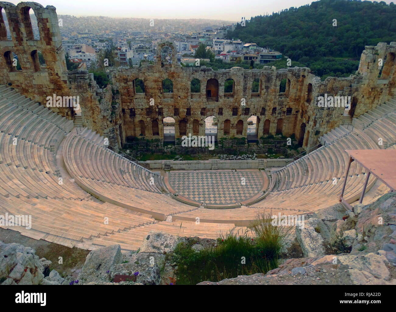The Odeon of Herodes Atticus, on the southwest slope of the Acropolis ...