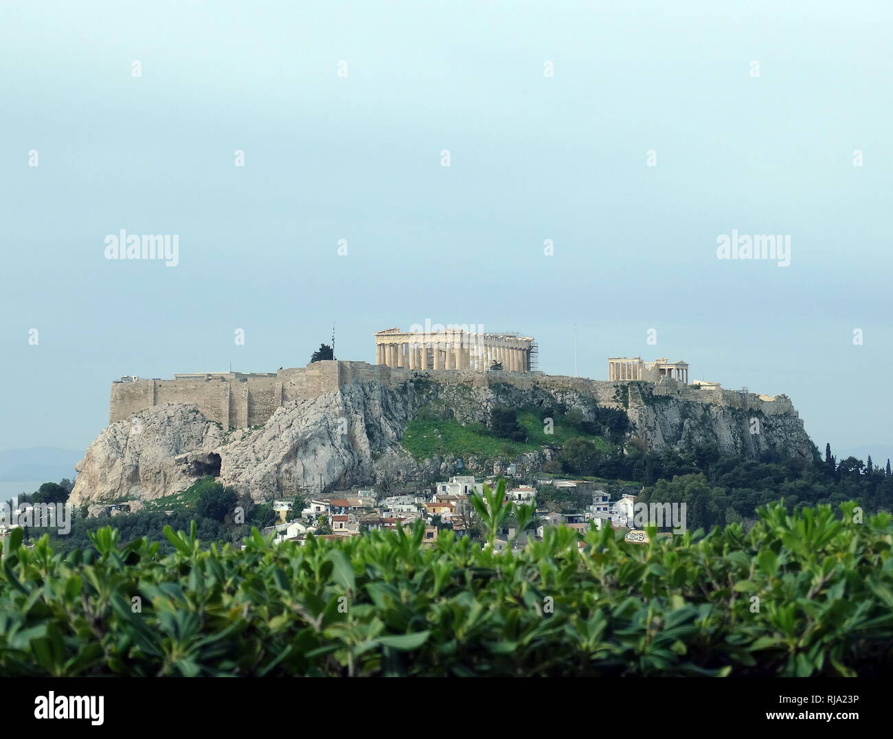 The Acropolis of Athens, including the Parthenon. 5th century BC Stock ...
